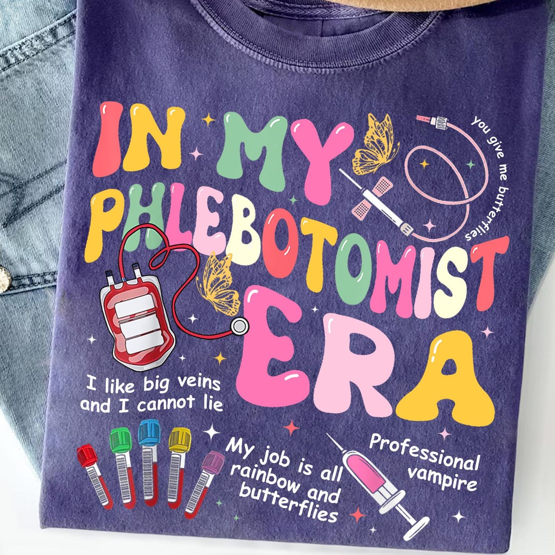 Phlebotomist Era Rainbow Clipart PNG: Funny Nurse Tech Design (digital ...