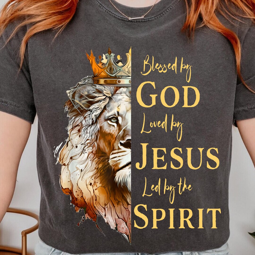 Diseño PNG de León de Dios - Bendecido por Dios guiado por el Espíritu ...