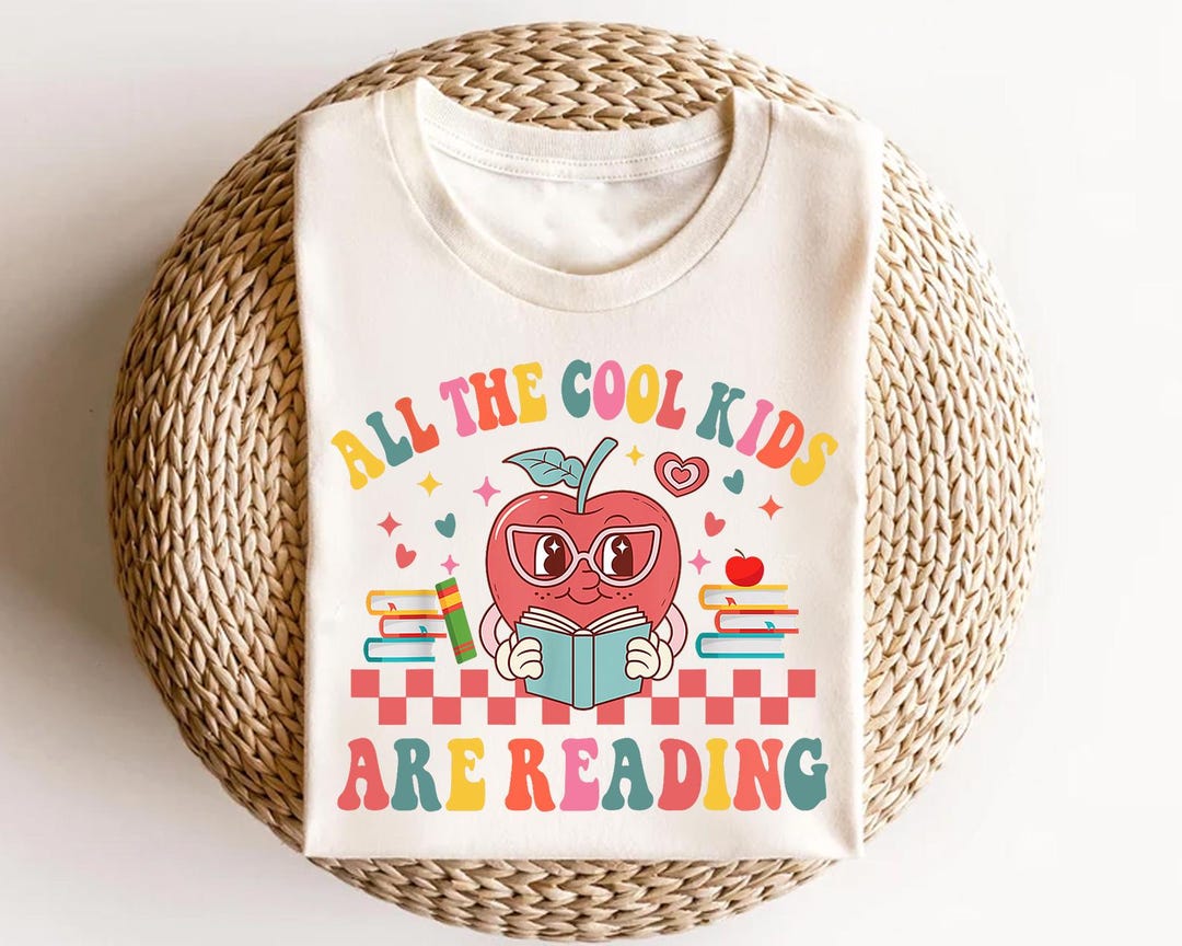 Cool Kids Reading Apple PNG – Back to School Sublimation (digital ...
