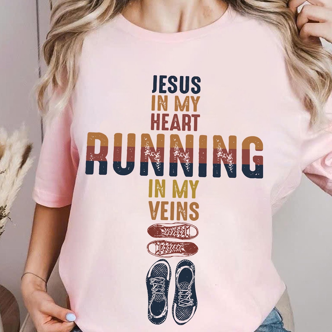 Jesus in My Heart Running Png, Faith Runner Png, Christian Running Png ...