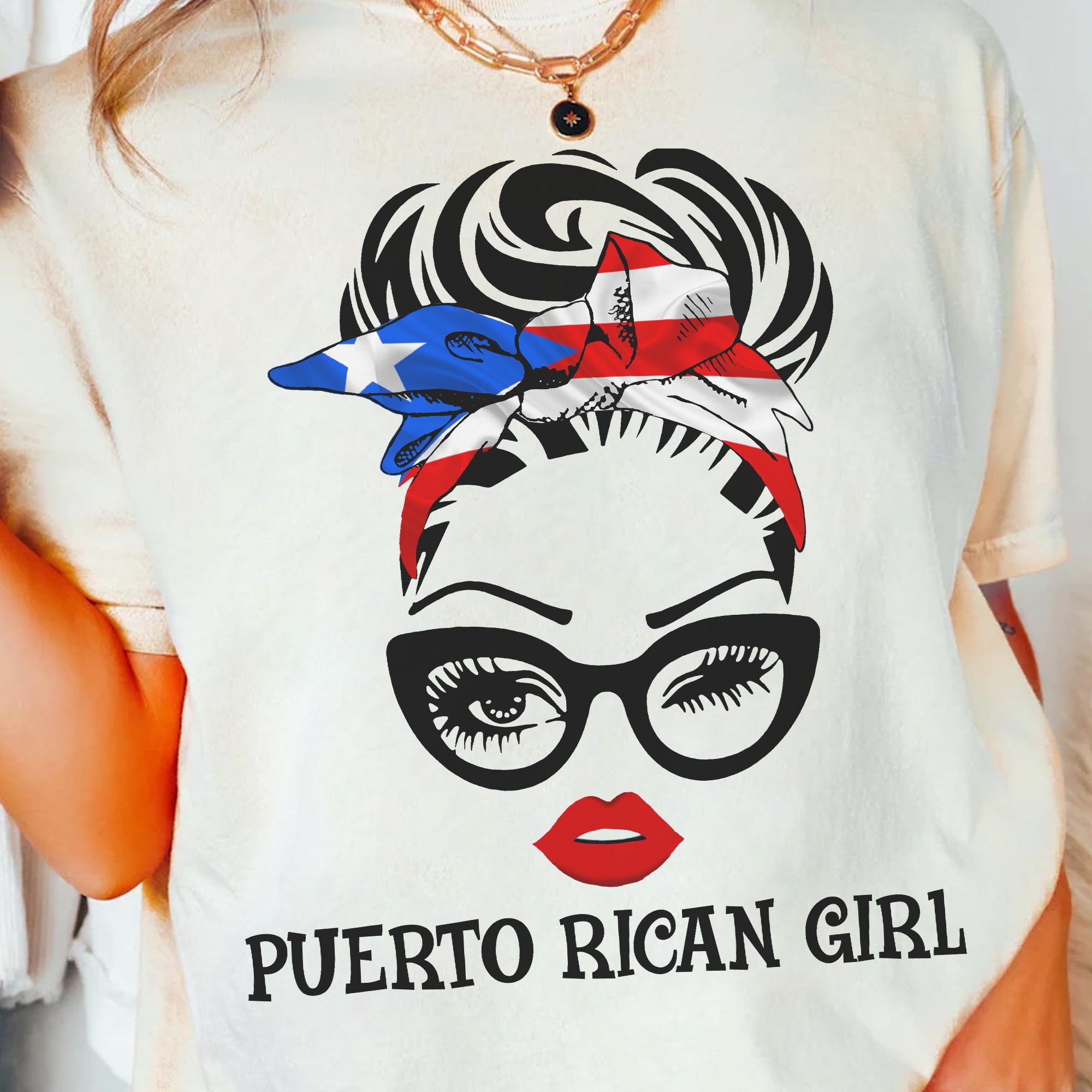 Puerto Rican Girl SVG PNG - Puerto Rico Flag Hair Bandana Design for ...