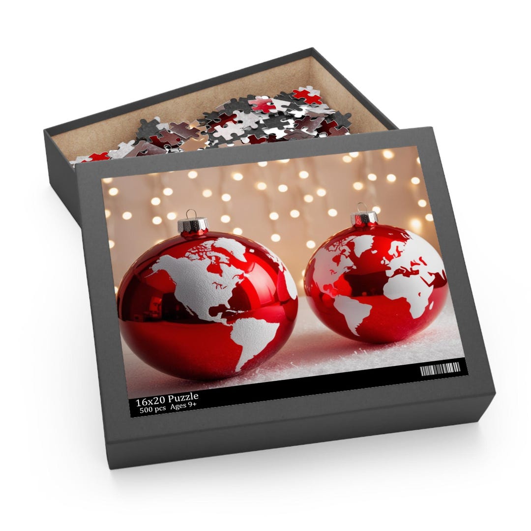 Global Christmas: World Map Ornaments Puzzle 500 Pieces - Etsy