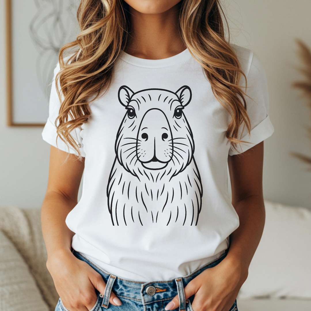 Cute Capybara Shirt Capybara Graphic Unisex Jersey Tee Funny Animal ...