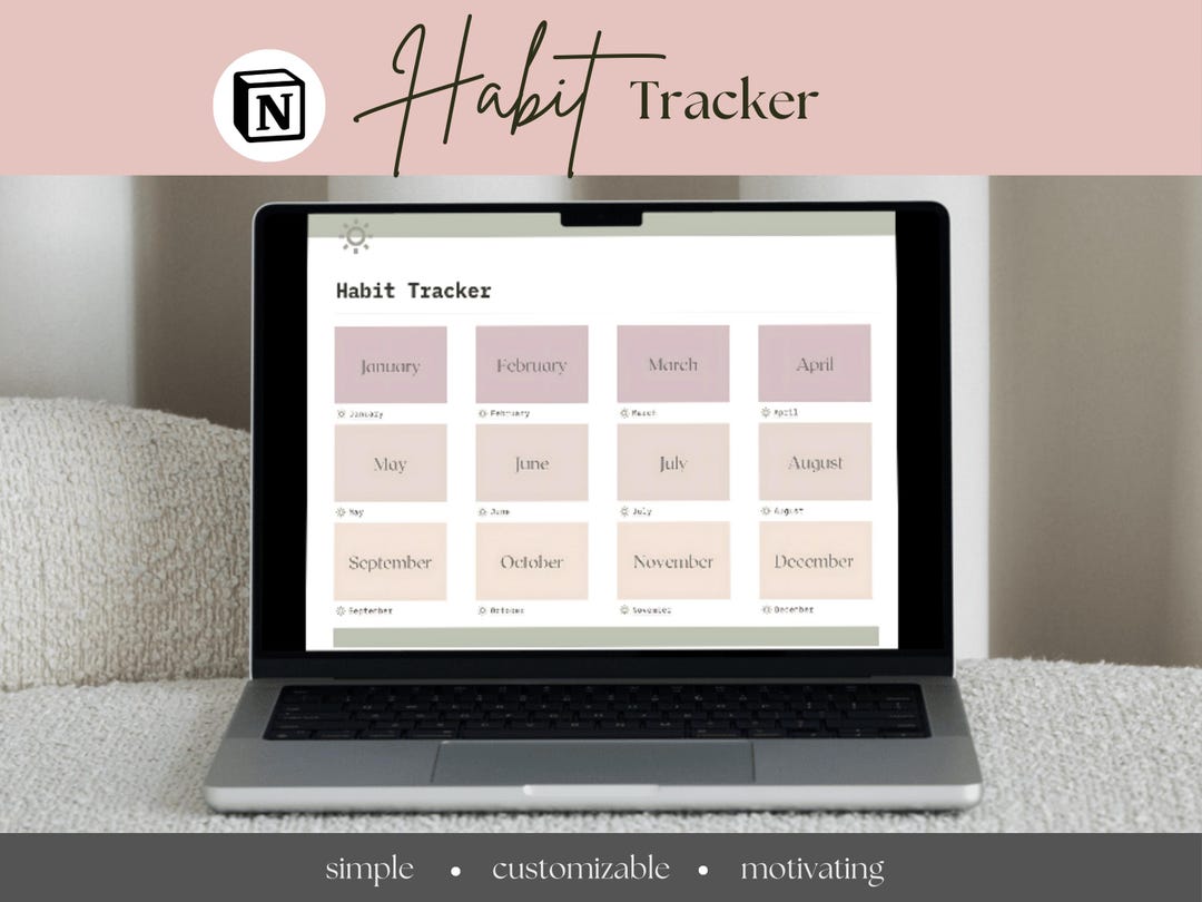 Monthly Habit Tracker Template for Notion | Daily Tracker & Monthly ...