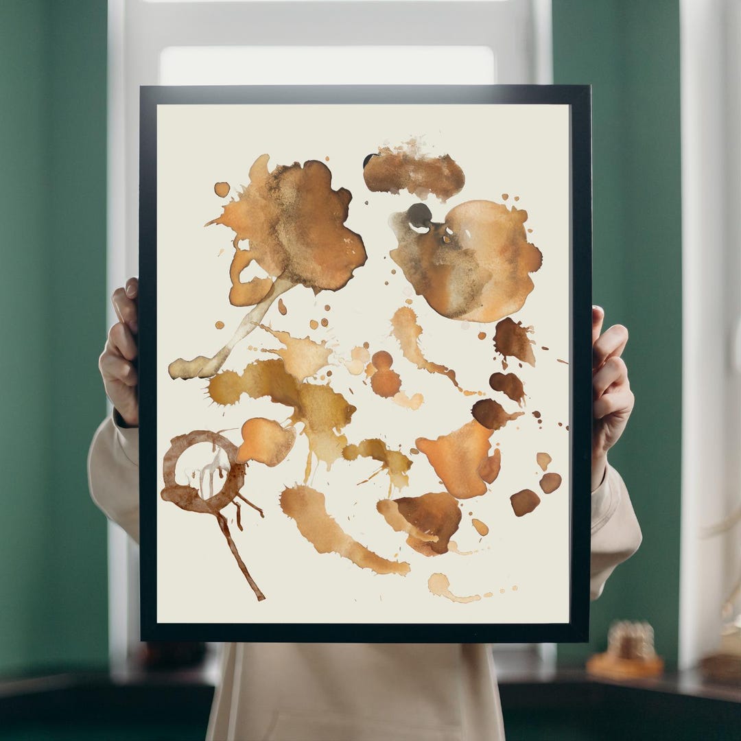 Coffee Stains Printable Poster, Coffee Lover Print, Abstract Coffee ...