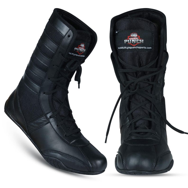 Right Punch Professional Leather Boxing Shoes Breathable Non-slip ...