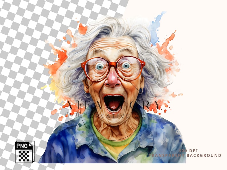 32 Funny Old Ladies Clipart, Crazy Old Ladies Clipart Whimsical Women ...