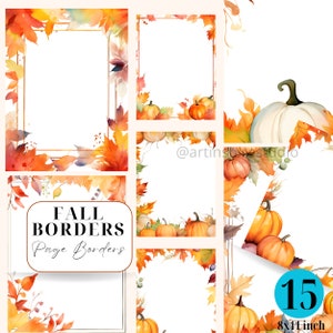Autumn Clipart Bundle, Fall Watercolor Clipart Pack , Falling Leaves ...