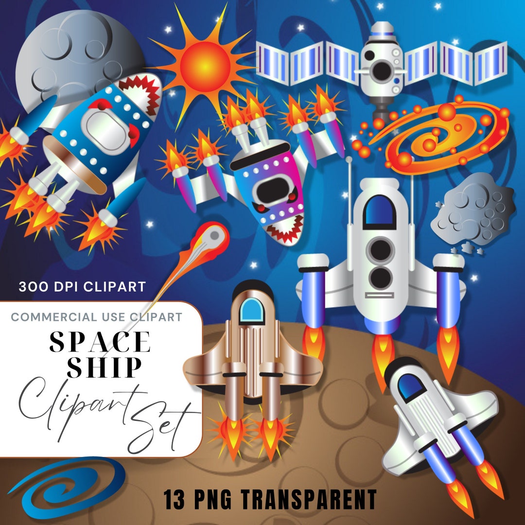 Space Ship Clip Art Space Rocket Ship Clipart Retro Rockets Clipart ...