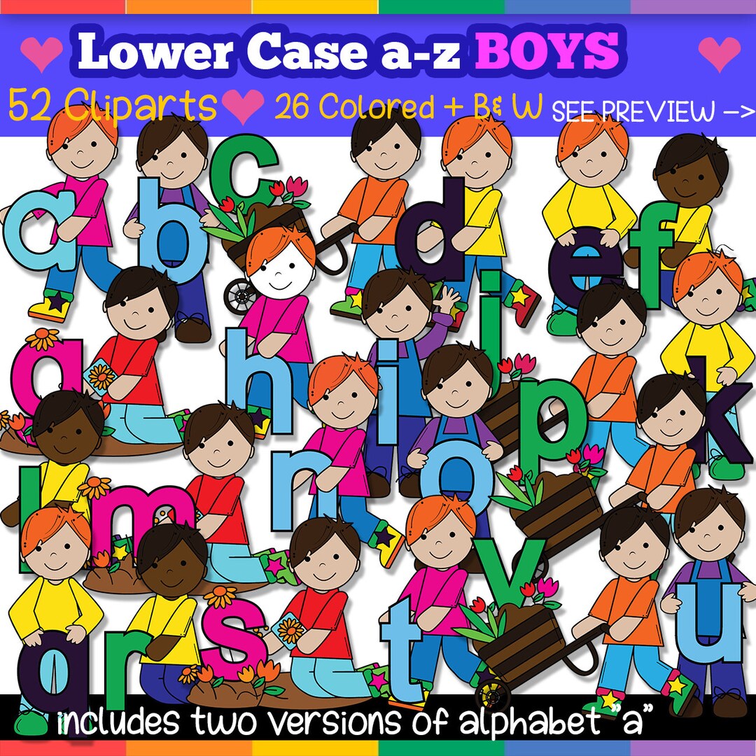 Alphabet Letters Clipart Bundle Teachers Clipart Alphabets - Etsy