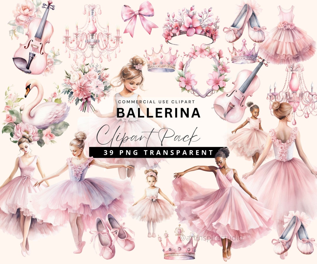 Watercolor Ballerina Clipart, Ballet Watercolor Clipart, Ballet Clip ...