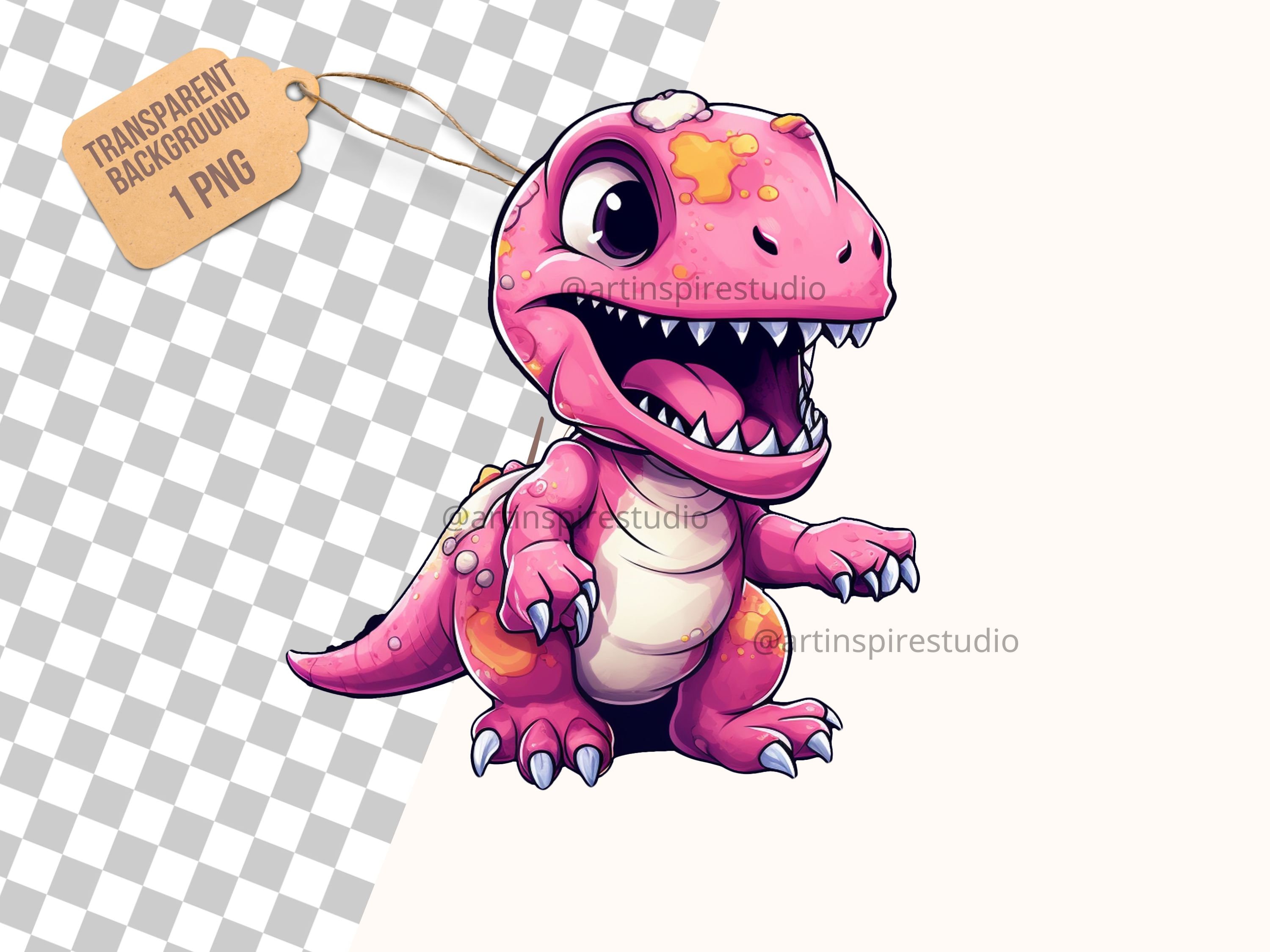 Baby T Rex Clipart Graphic, SINGLE IMAGE for Commercial Use Pngs ...