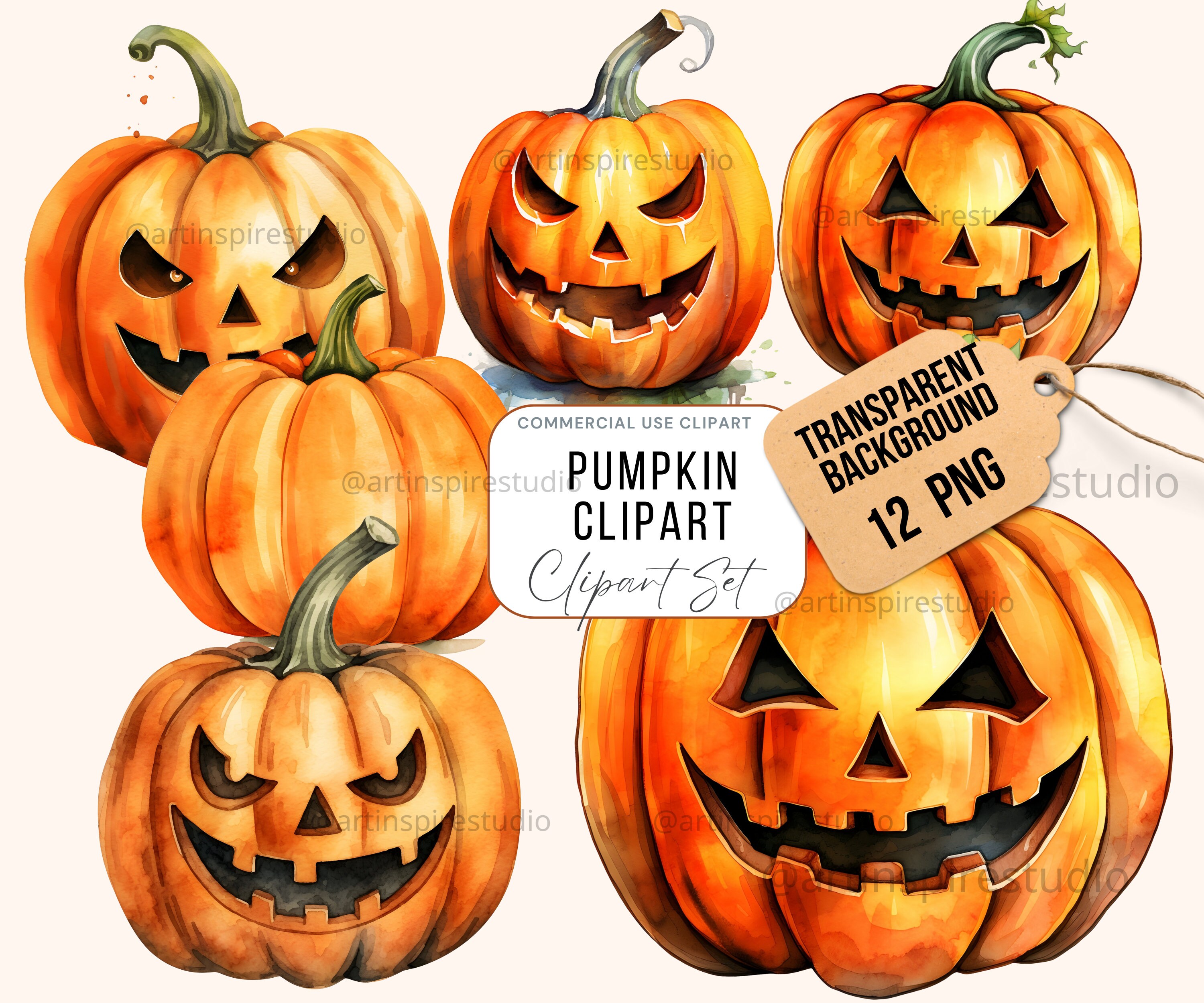 Autumn Clipart Bundle, Fall Watercolor Clipart Pack , Falling Leaves ...