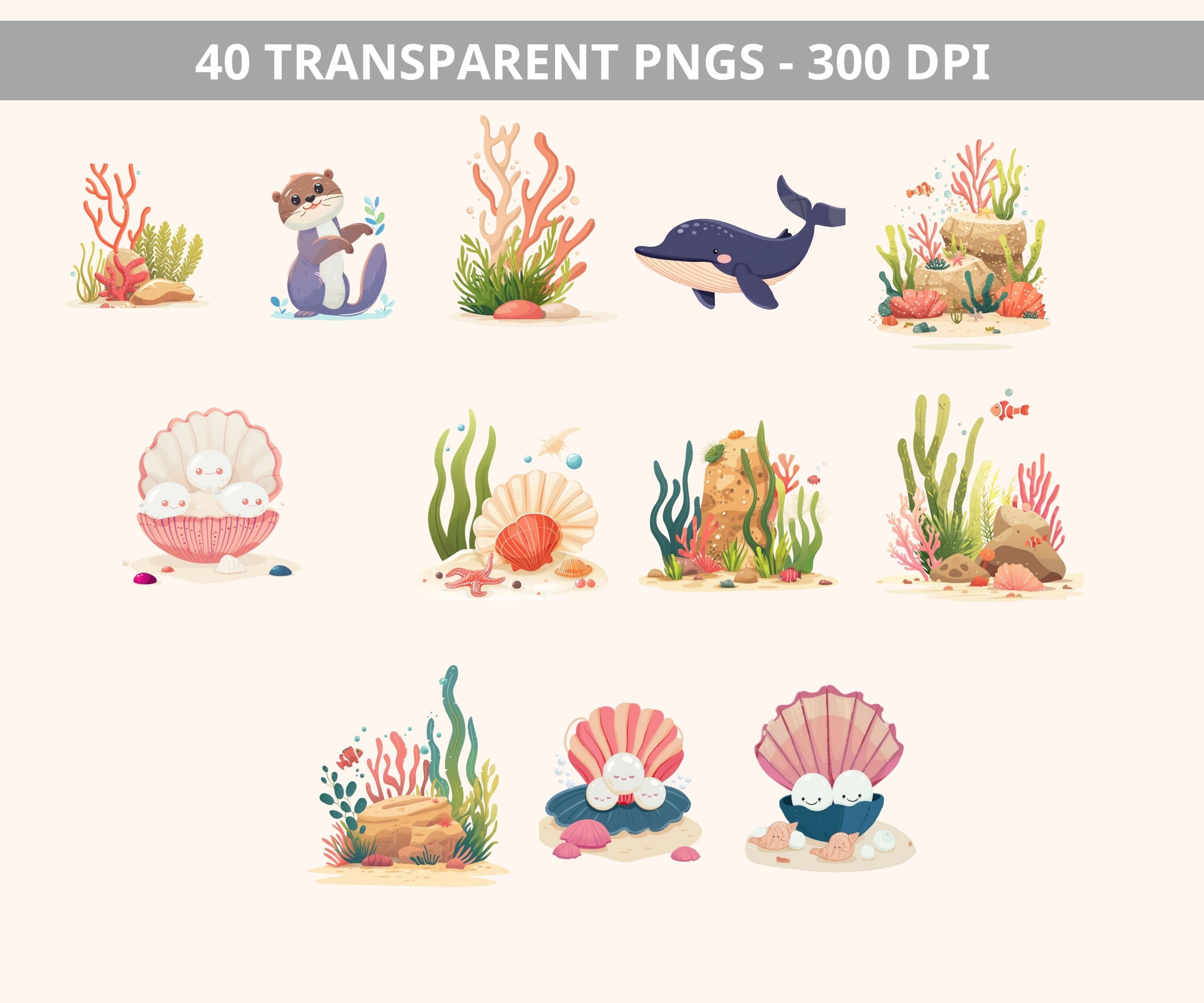 Sea Animals Clipart, Underwater Clipart Under the Sea Animals Sea ...