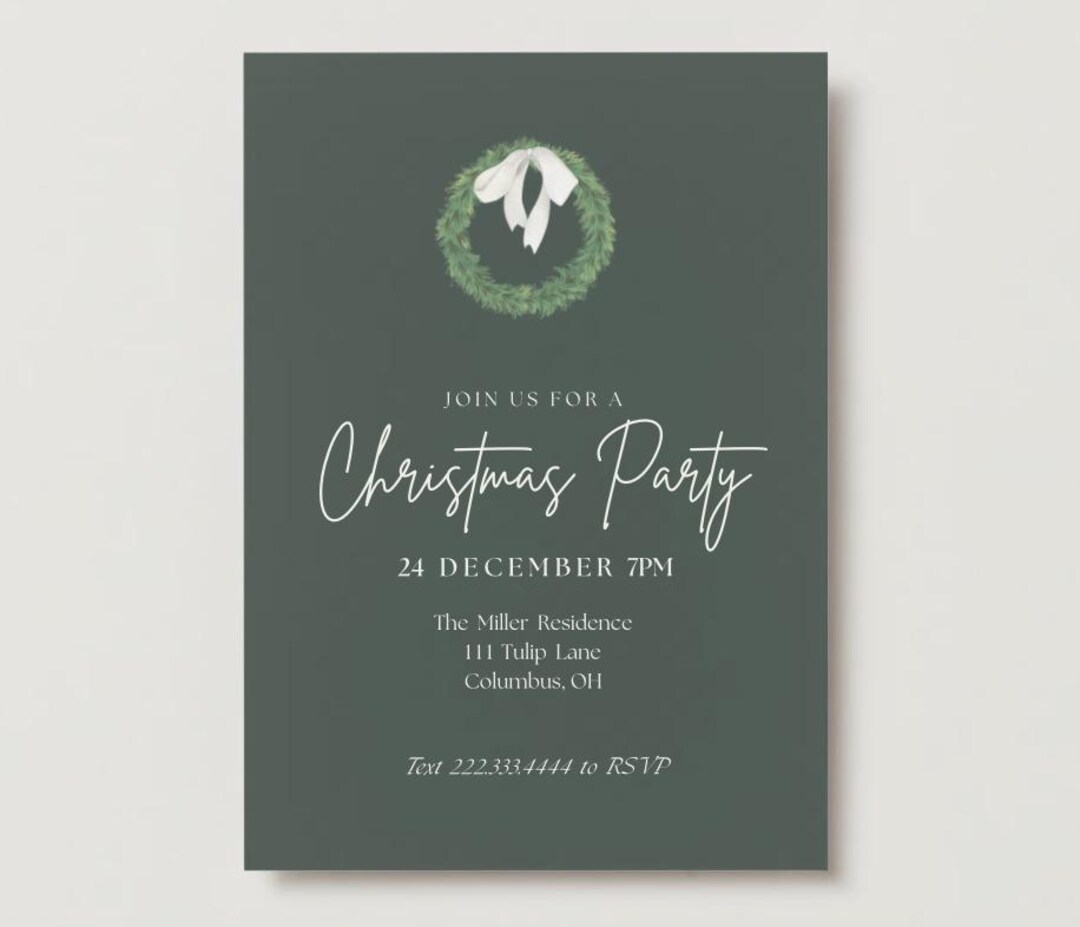 Customizable Christmas Party Invitation Template - Etsy