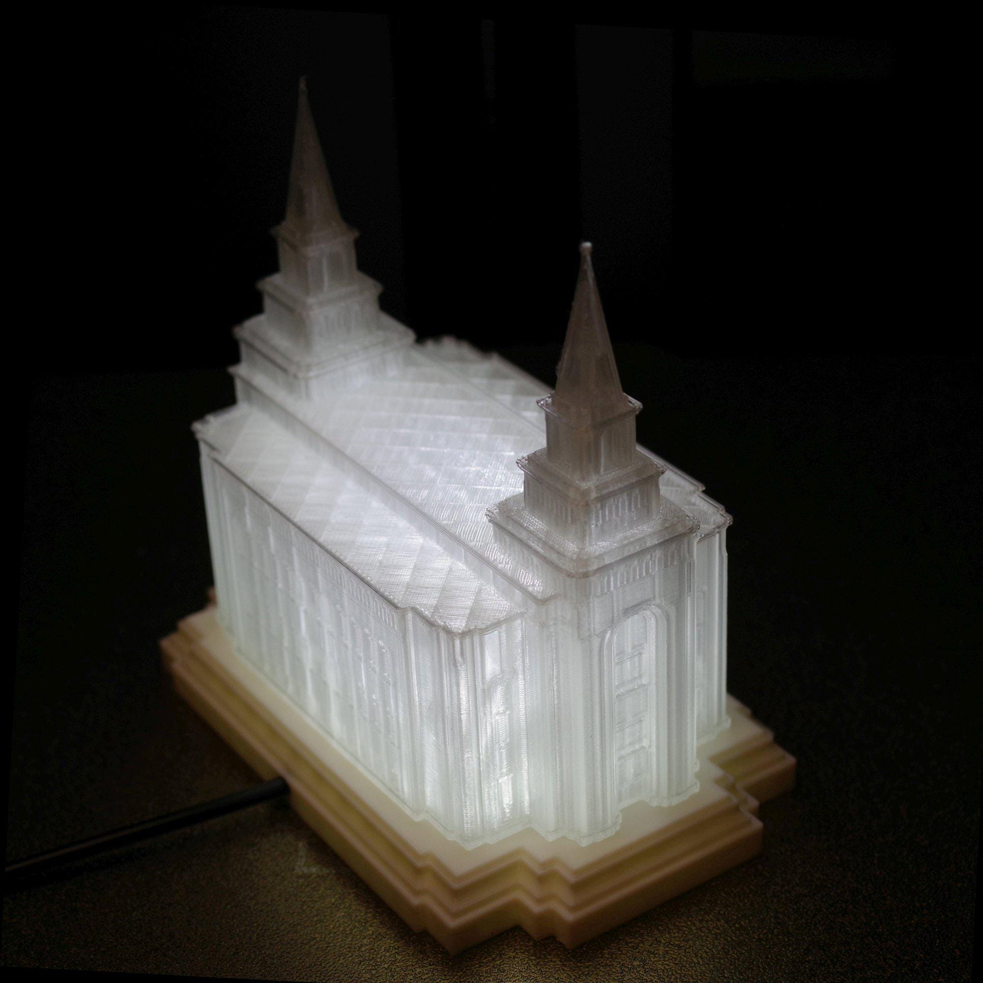 Kansas City LDS Temple 3d Model With LED Light, USB Dimmer Switch ...