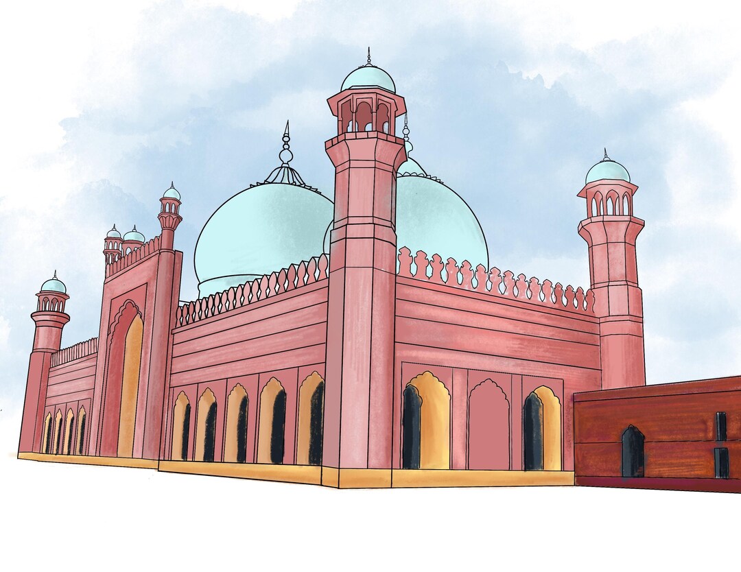 Badshahi Mosque for Coloring - Etsy