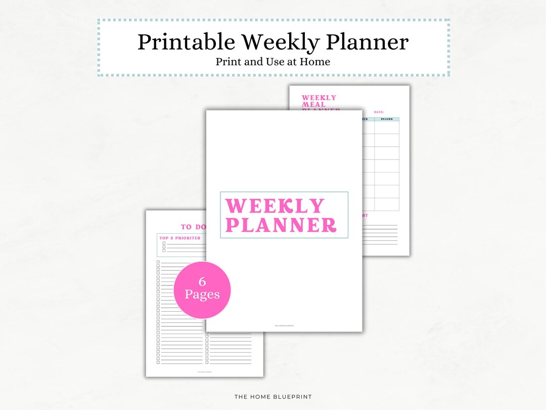 Colourful Printable Weekly Planner for Busy Schedules - Etsy