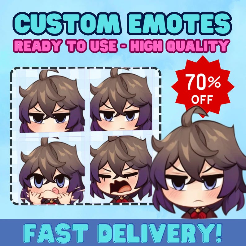 Custom Chibi Cute Emotes | Twitch Emotes | Animated Emotes | Emote ...