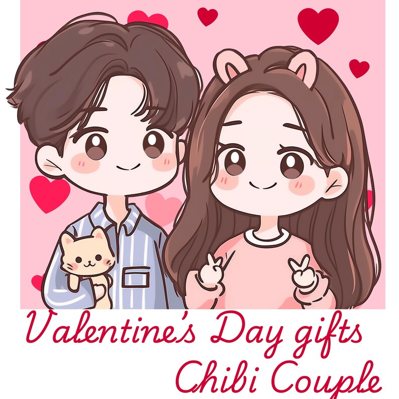 Custom Chibi Portrait | Custom Couple Portrait, Personalized/christmas ...