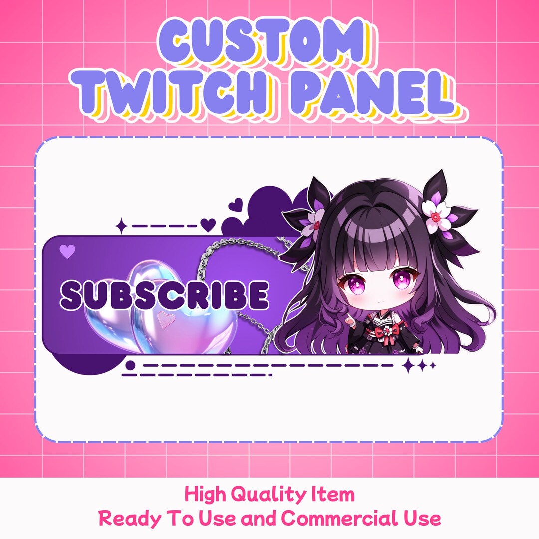 Custom Chibi Cute Twitch Panels for Your Stream, Personalized Twitch ...