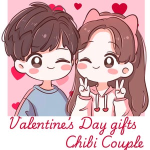 Custom Chibi Portrait | Custom Couple Portrait, Personalized/christmas ...