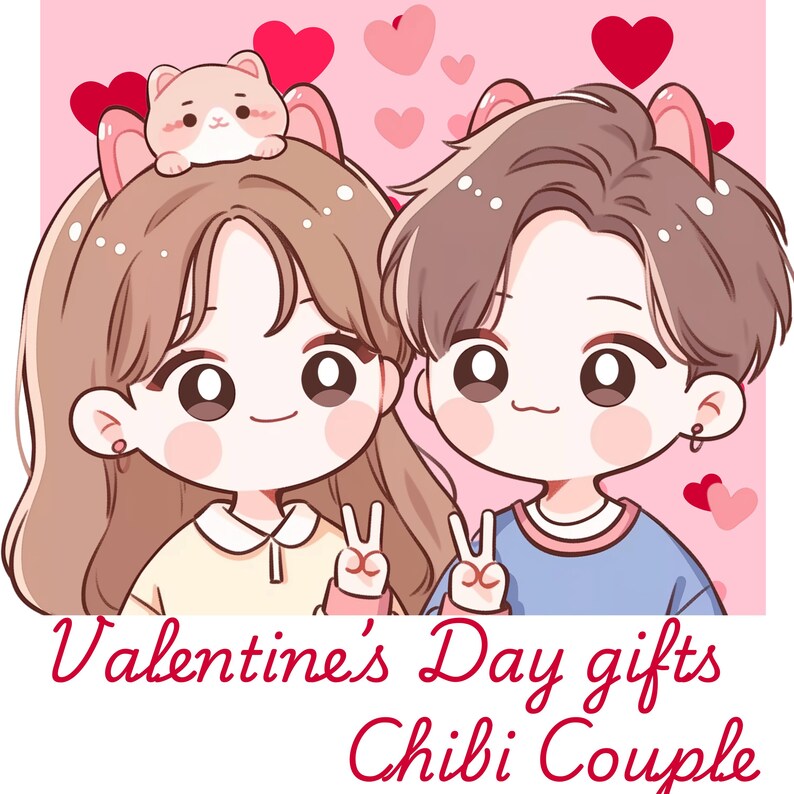 Custom Chibi Portrait | Custom Couple Portrait, Personalized/christmas ...