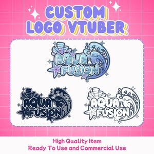 Custom Cute Vtuber Logo | Vtuber Logo | Custom Vtuber Logo Commission | Cute Vtuber Logo ...