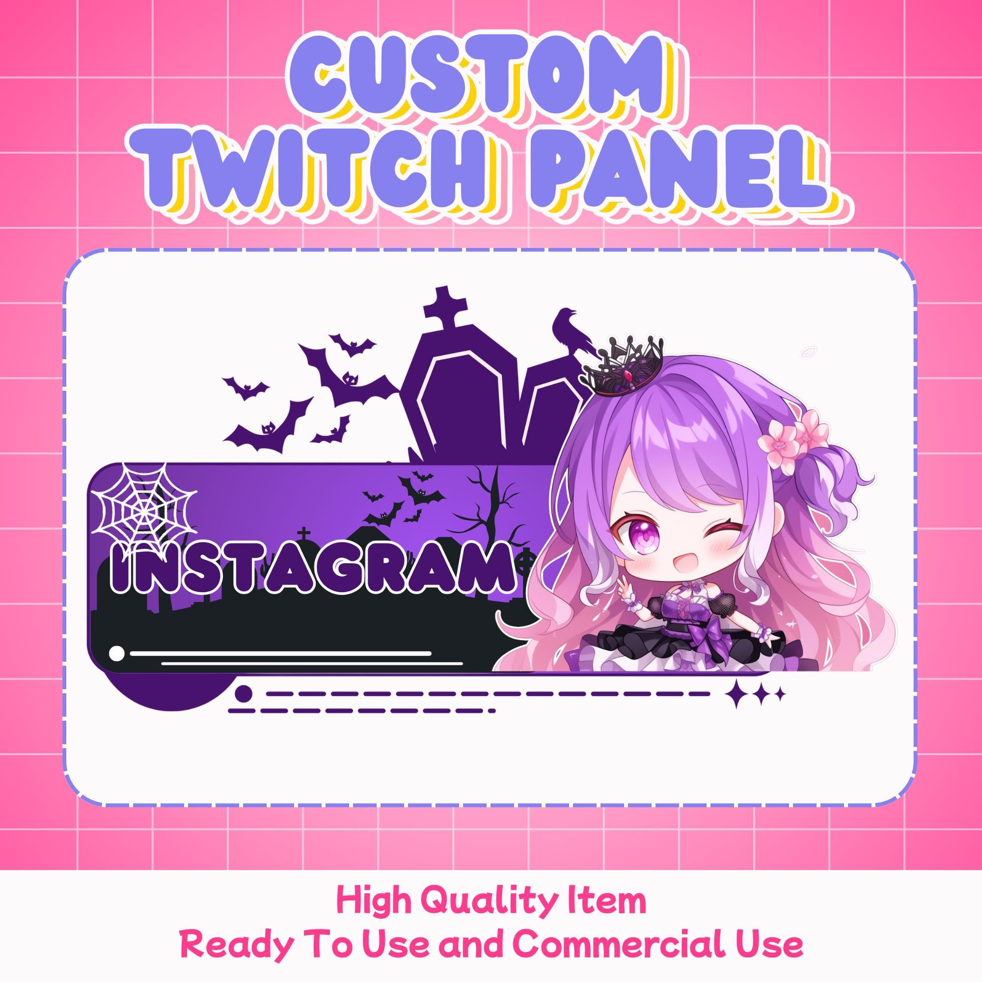 Custom Vtuber Panel | Twitch Panels, Personalized Twitch , Cute Chibi ...