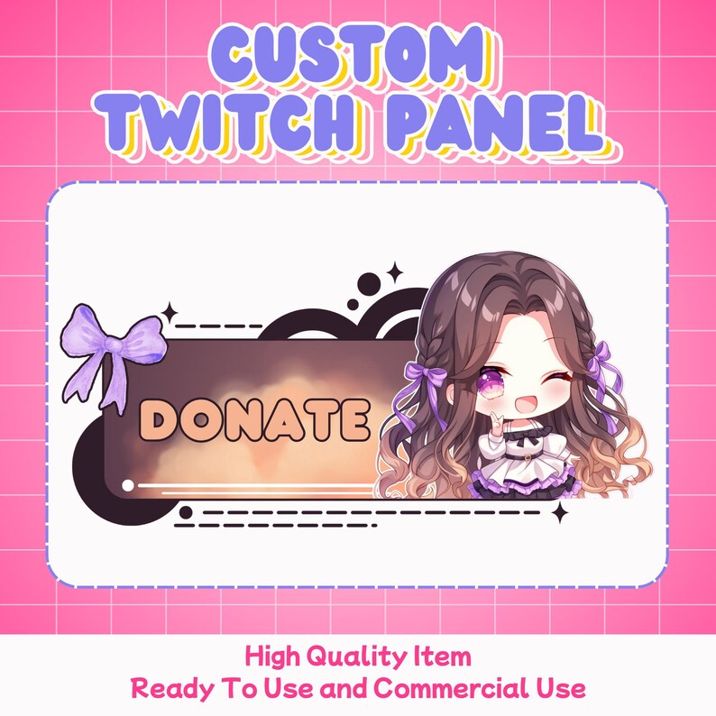 Custom Chibi Cute Twitch Panels for Your Stream, Personalized Twitch ...