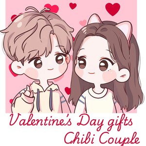 Custom Chibi Portrait | Custom Couple Portrait, Personalized/christmas ...
