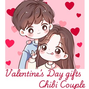 Custom Chibi Portrait | Custom Couple Portrait, Personalized/christmas ...