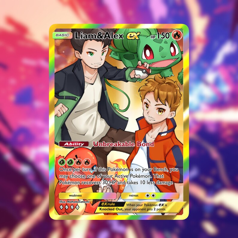 Custom Pokémon Portrait Card | Personalized Art, Digital File - Etsy
