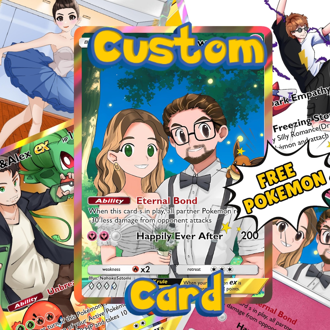 Custom Pokémon Portrait Card | Personalized Art, Digital File - Etsy