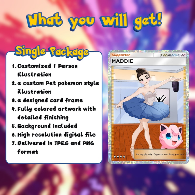Custom Pokémon Portrait Card | Personalized Art, Digital File - Etsy