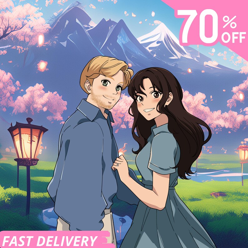 Custom Ponyo Ghibli-style Art | Anime Portraits for Couples, Families ...