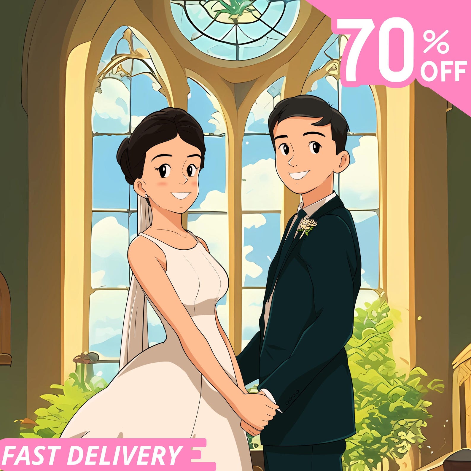 Custom Ponyo Ghibli-style Art | Anime Portraits for Couples, Families ...