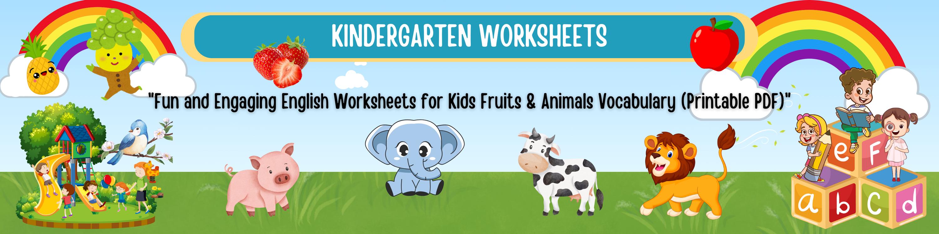 Fun and Engaging English Worksheets for Kids - Fruits & Animals ...