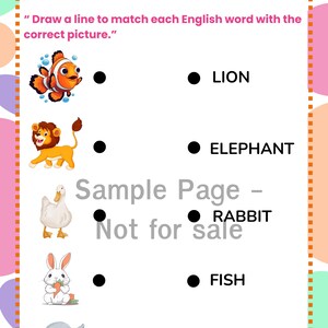 Fun and Engaging English Worksheets for Kids - Fruits & Animals ...