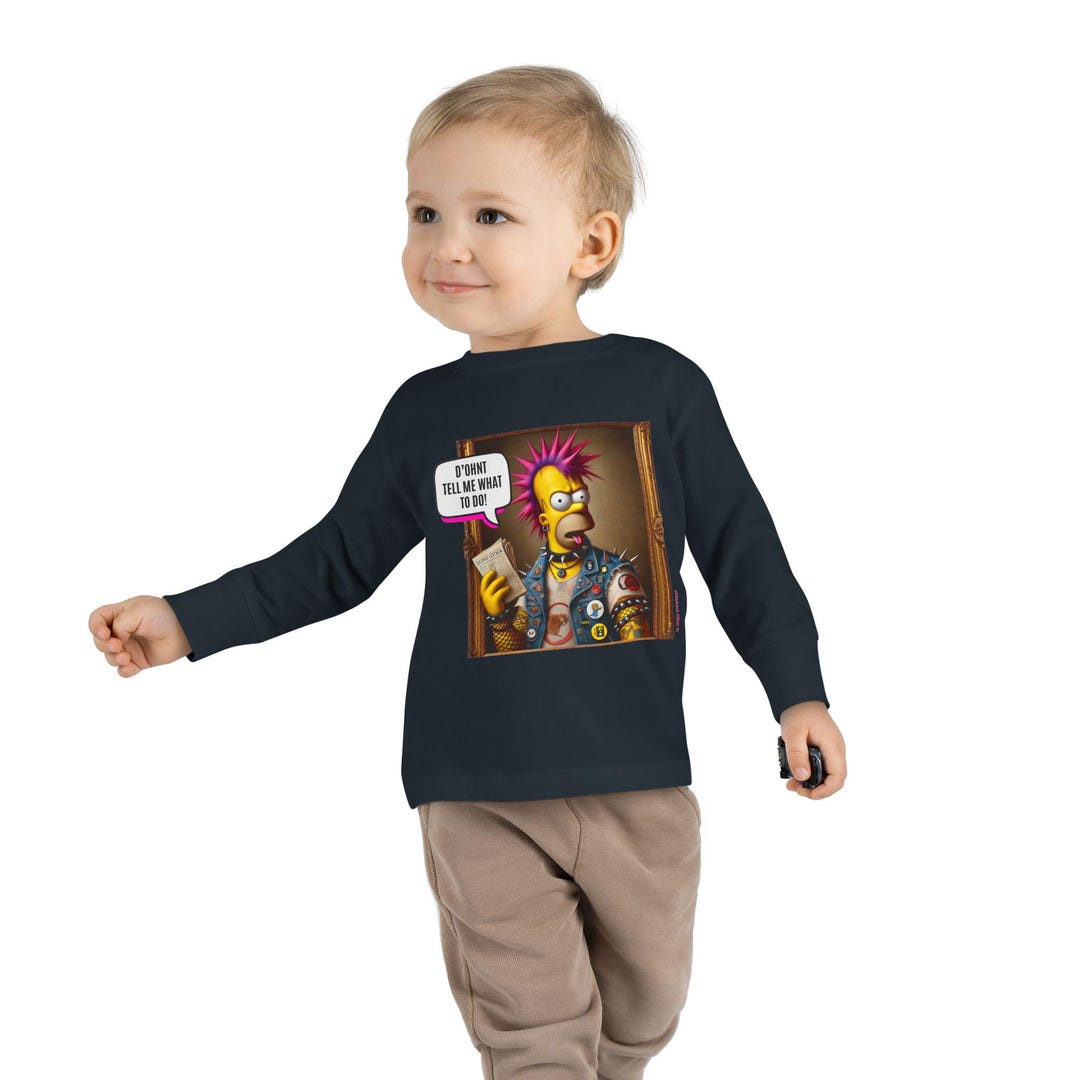 Funny Homer Simpson Rebel Toddler Long Sleeve Tee, Don't Tell Me What ...