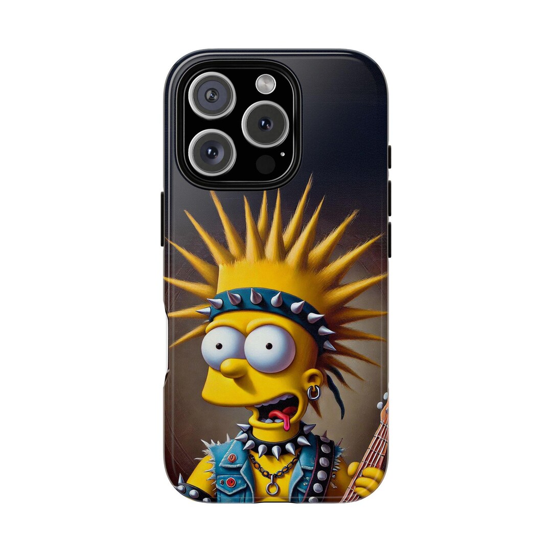 Tough Cases, Punk Rock Bart Simpson Funny Phone Case, Weird Cool Tough ...