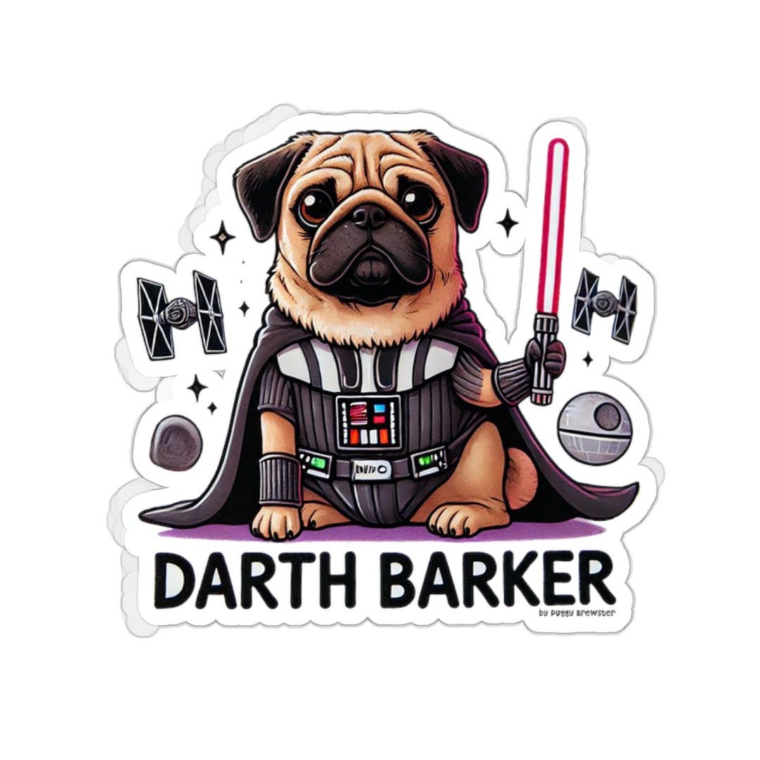 Darth Barker Pug Sticker Funny Limited Edition Darth Vader Star Wars ...