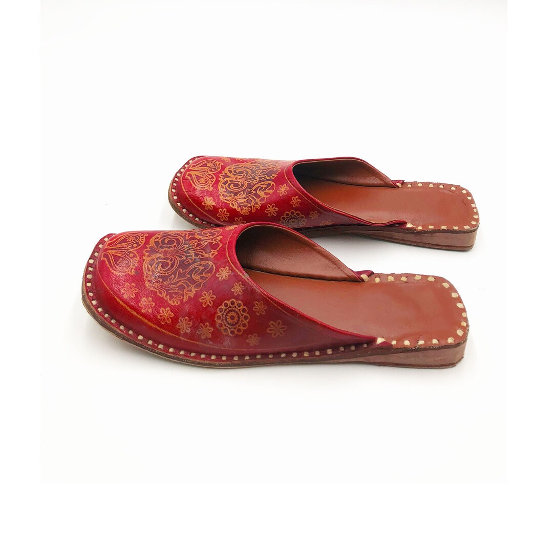 Vintage Red Tooled Leather Jutti Shoes - Etsy