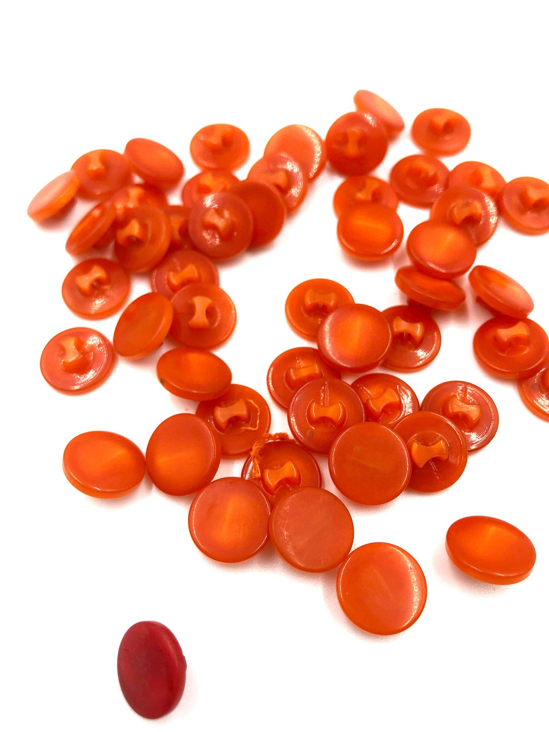 Vintage 1970's Orange Plastic Buttons Set of 10 - Etsy