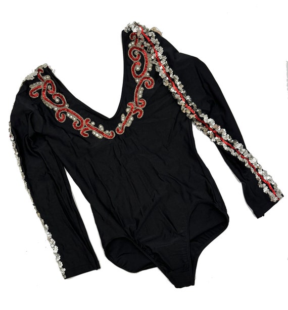 Vintage Asymmetrical Ruffle Flamenco Ballroom Costume - Gem