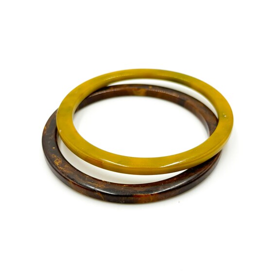 Vintage 1940s Bakelite Spacer Bangles - Butterscotch … - Gem