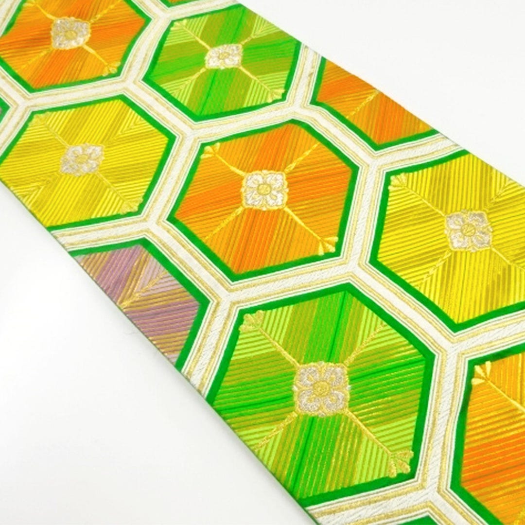 Vintage Japanese Metallic & Silk Obi Fabric - Etsy