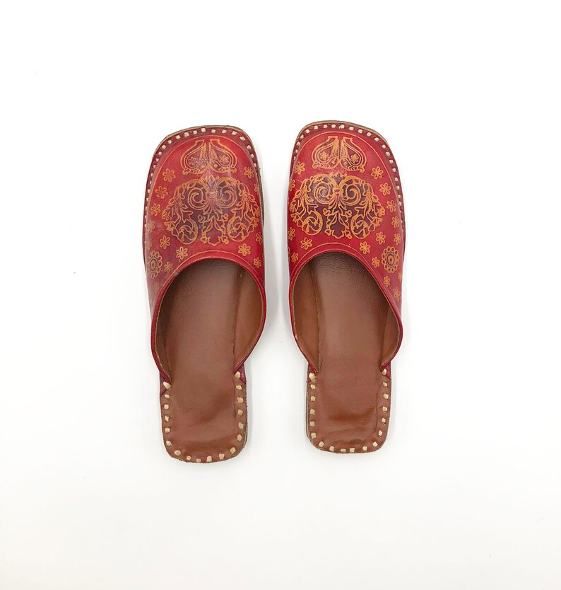 Vintage Red Tooled Leather Jutti Shoes - Etsy