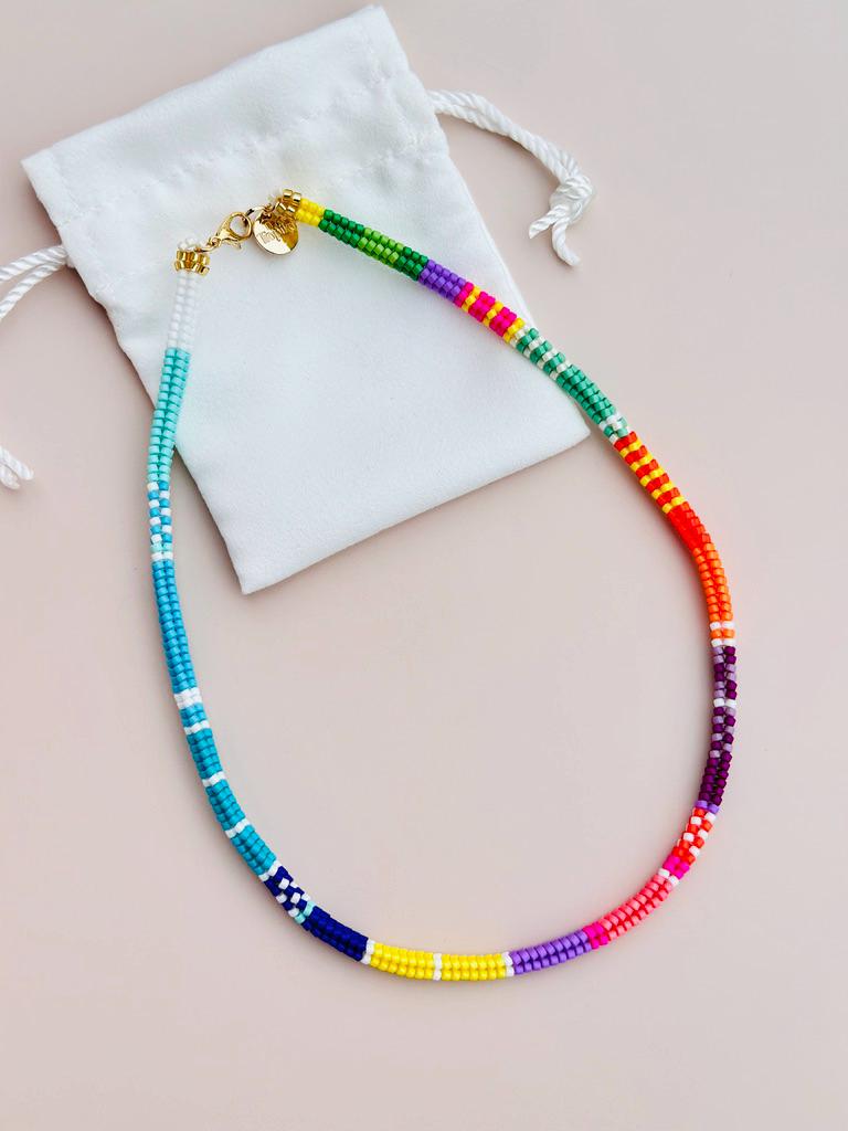 Handwoven Seed Bead Necklace | Herringbone Seed Bead Necklace ...