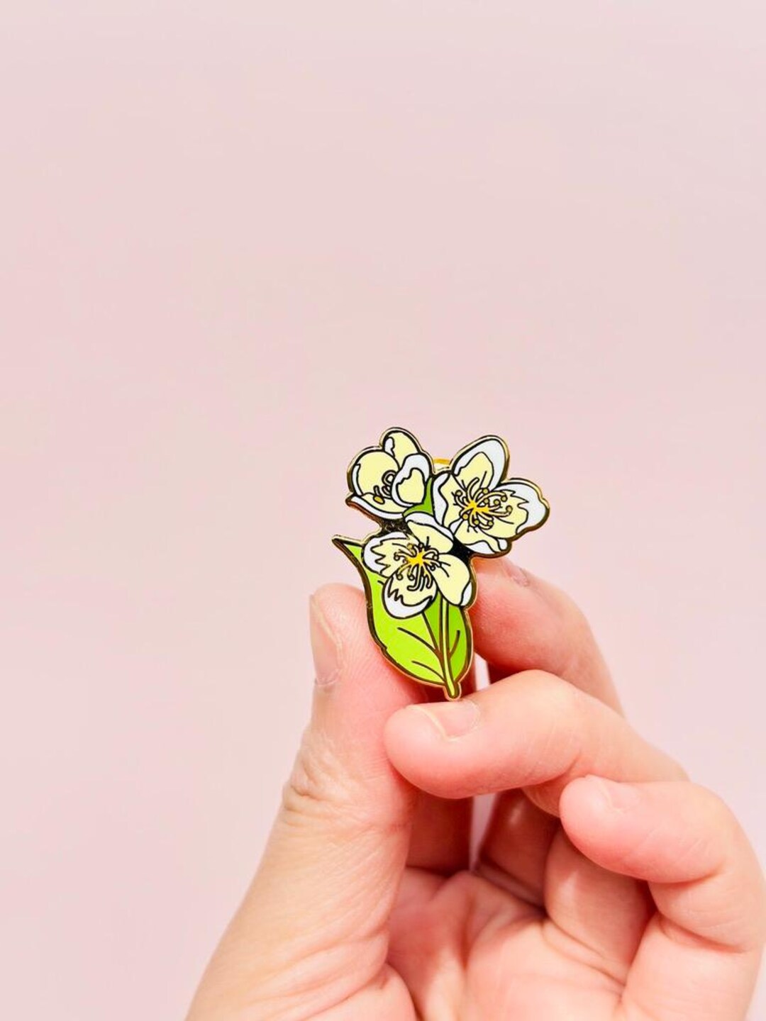 Sampaguita Enamel Pin | Philippine Jasmine Flower With Magnetic Back - Etsy